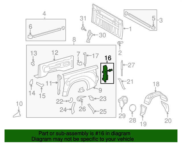 65505-0C040 - Rear Panel 2007-2013 Toyota Tundra | Ourisman Toyota Parts