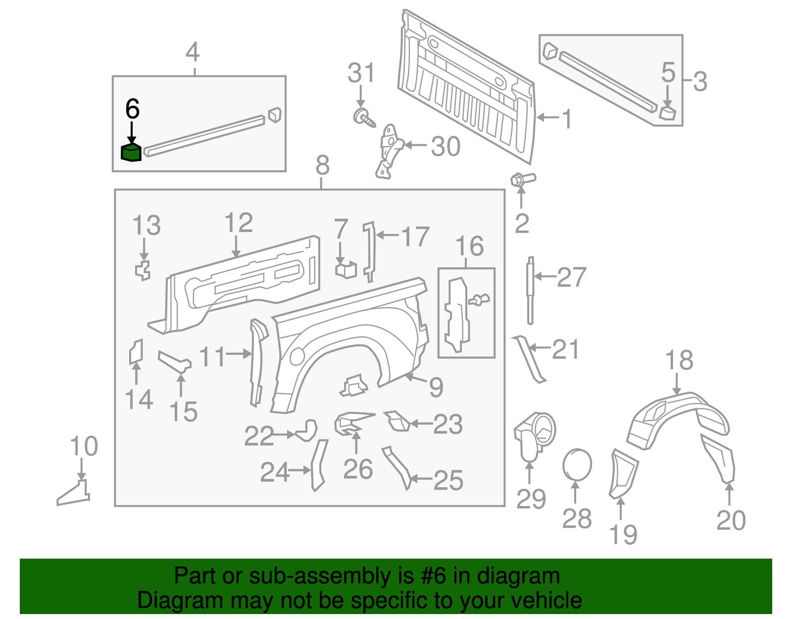 2007-2024 Toyota 2007-2024 Toyota - Track Assembly End Cap 66134-04010 ...