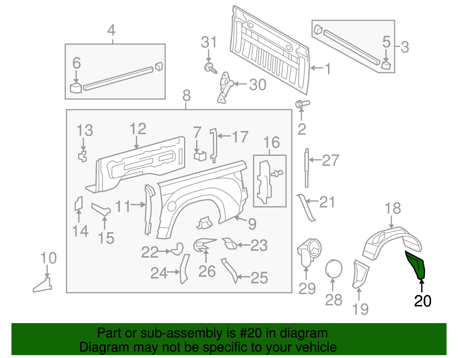 2007-2013 Toyota Tundra Wheelhouse Liner 65638-0C030 | OEM Parts Online