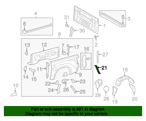2007-2013 Toyota Tundra Wheelhouse Brace 65521-0C020 | Toyota Parts Center