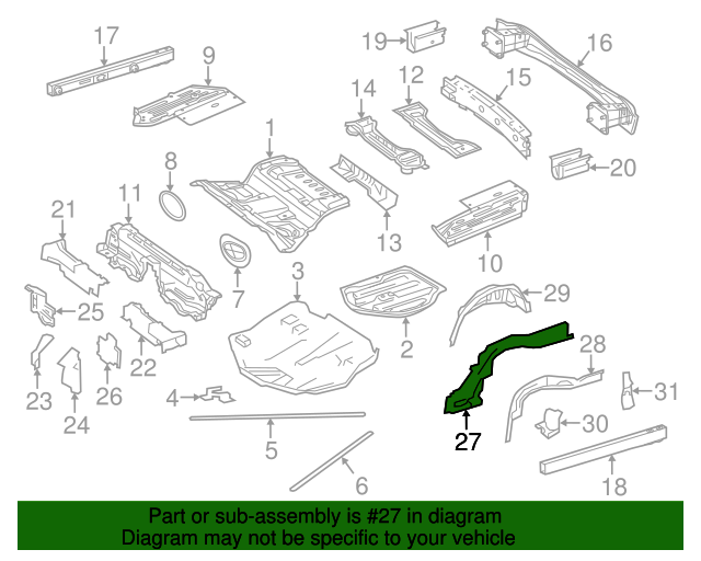 2011-2017 Mercedes-Benz Side Member 204-610-02-10 | MB OEM Parts