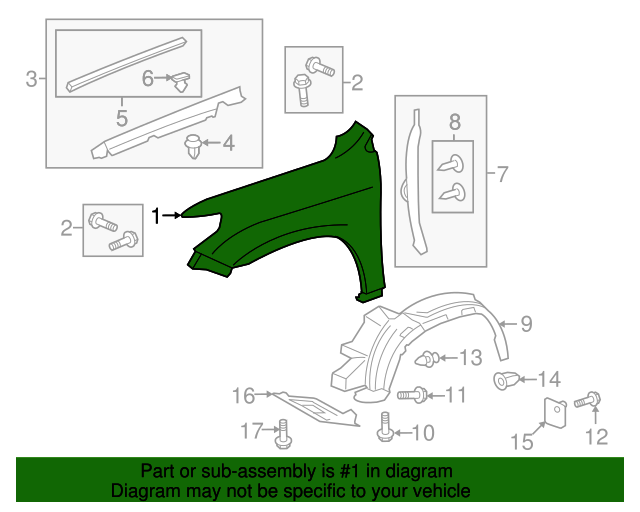 2016-2021 Toyota Land Cruiser Fender 53802-60D60 | OEM Parts Online