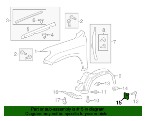 53852-60090 - Fender Liner Pad 2008-2021 Toyota Land Cruiser | Ourisman ...