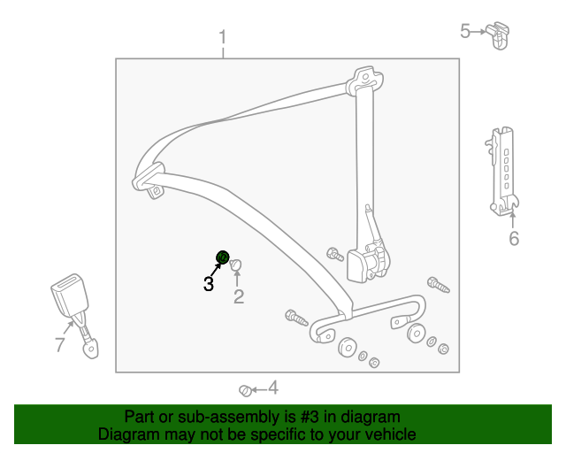 208-868-02-87 - Belt & Retractor Stop 1998-2003 Mercedes-Benz ...