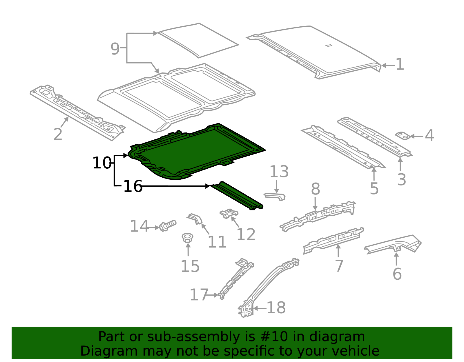 2023-2024 Toyota 2023-2024 Toyota - Sunroof Reinforced 63202-42102-C1 ...