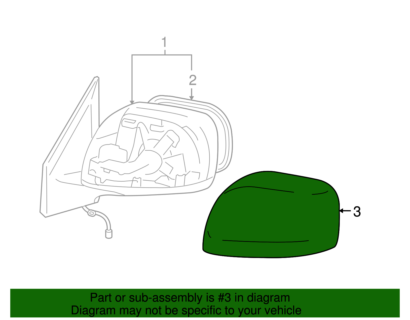 2008-2011 Toyota Land Cruiser Mirror Cover - DRIVERS SIDE 87945-60020 ...