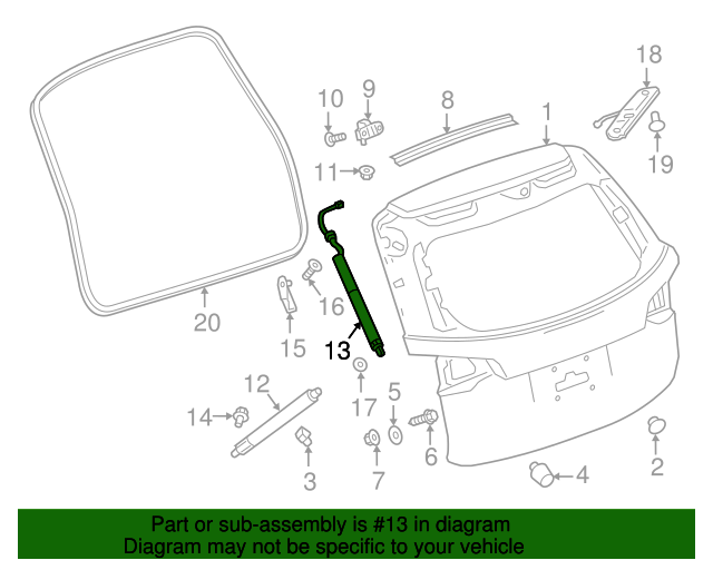 2018-2020 Chevrolet Equinox Lift Cylinder 84223873 | GMPartsDirect.com