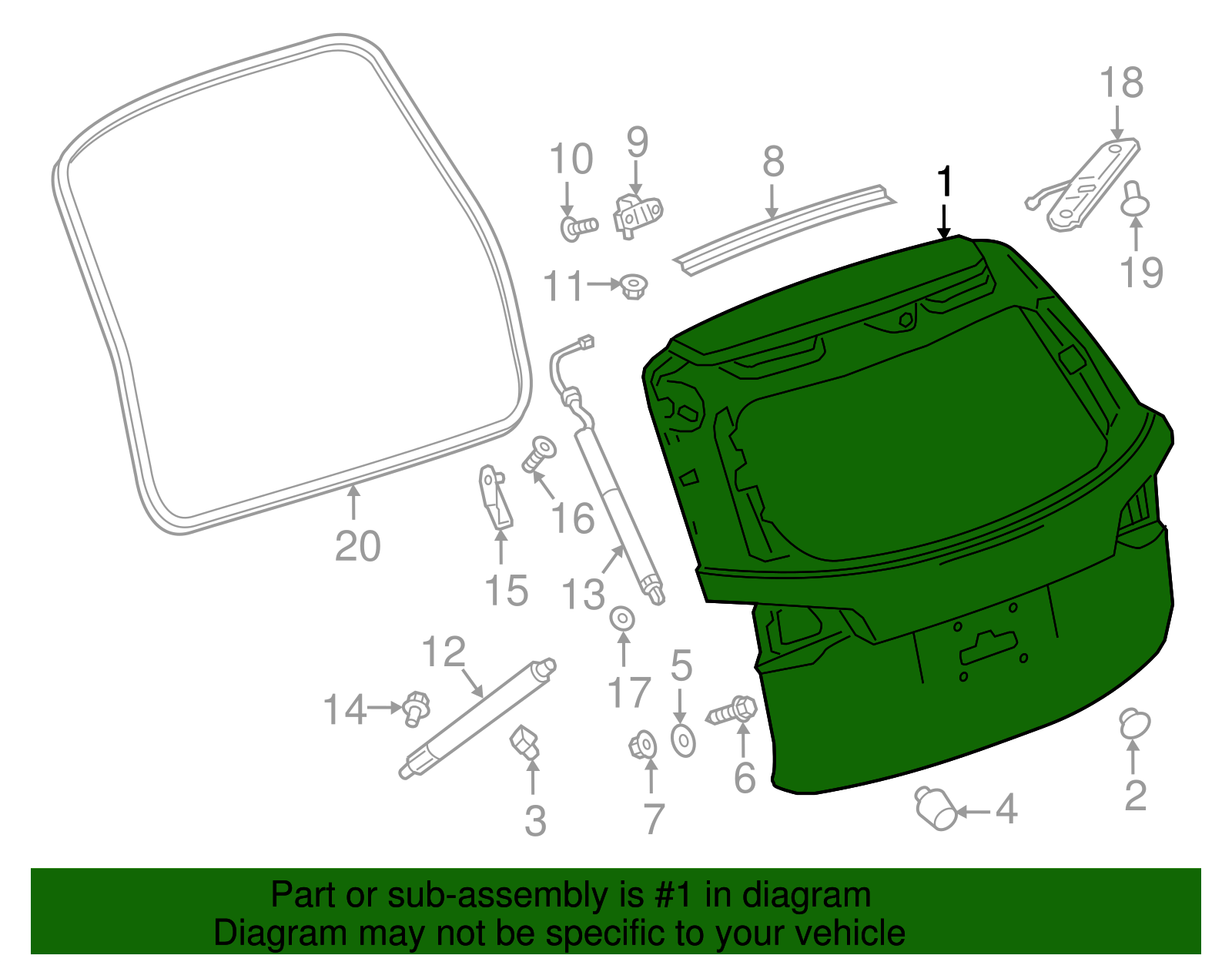 84871000 - Lift Gate 2018-2024 Chevrolet Equinox | Chevrolet Parts Direct