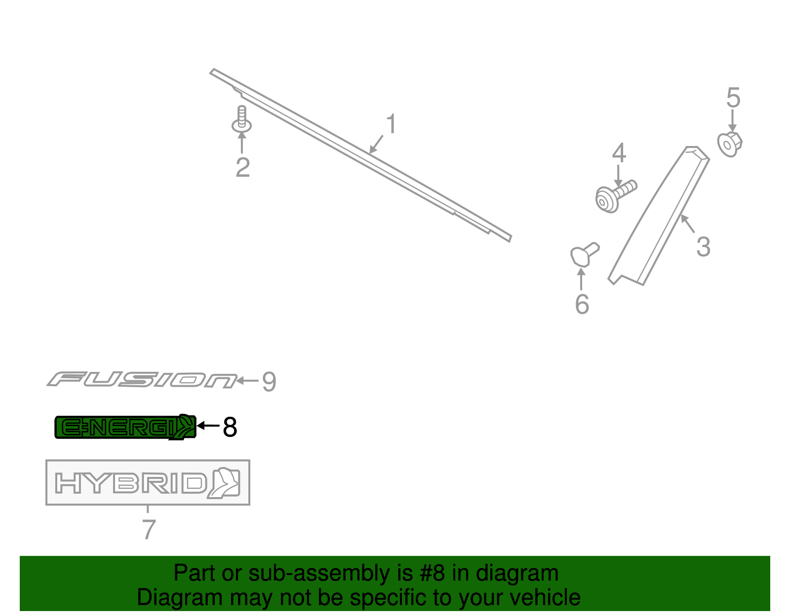 DM5Z-9942528-C - Nameplate 2013-2020 Ford | Big 3 Auto Parts