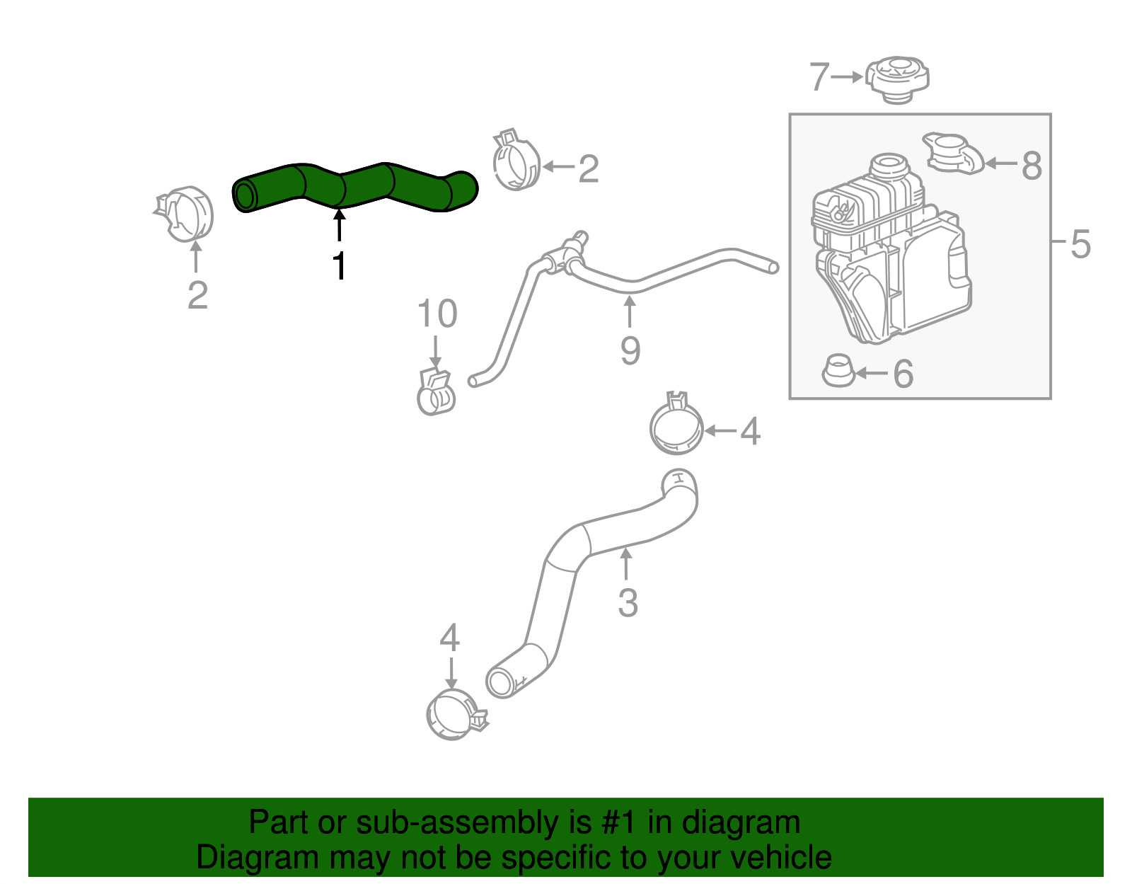 84890761 - Radiator Inlet Hose 2013-2023 GM | AwesomeParts.com