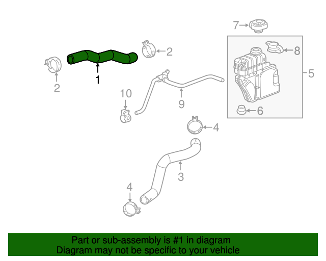 Radiator Inlet Hose 84890761 | NewGMParts.com