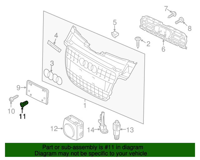 2008-2023 Audi License Bracket Retainer Nut N-902-184-03 | Audi USA Parts