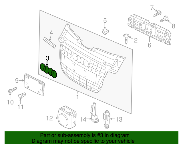 8T0-853-605-2ZZ - Emblem 2008-2023 Audi | Audi OEM Parts