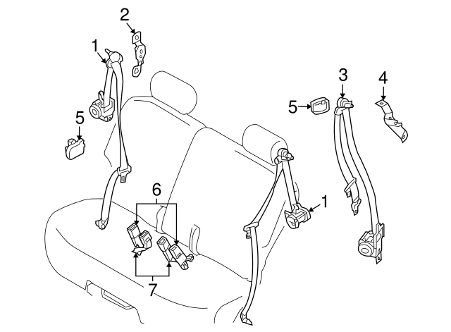 2009-2014 Nissan Cube Center Belt Assembly Bracket 868681FC1A | QuirkParts