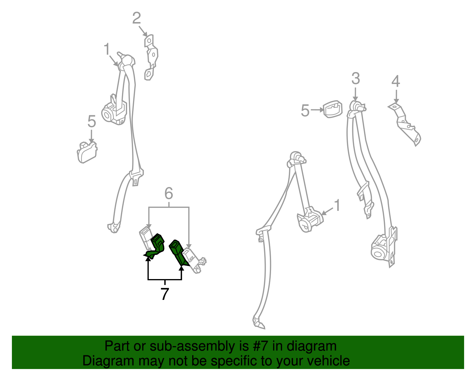 2009-2014 Nissan Cube Inner Buckle 88852-1FC1B | Bill Kay Nissan Parts