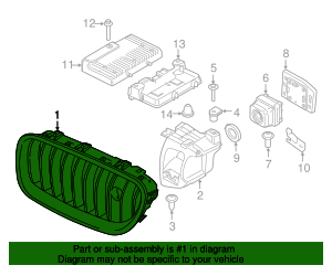 51137373689 - 2015-2019 BMW X6 Grille Front Left (51-13-7-373-689 ...