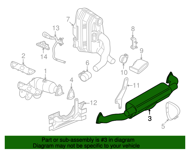 2011 Porsche 911 Exhaust Muffler 997-111-027-99 | Porsche Marin