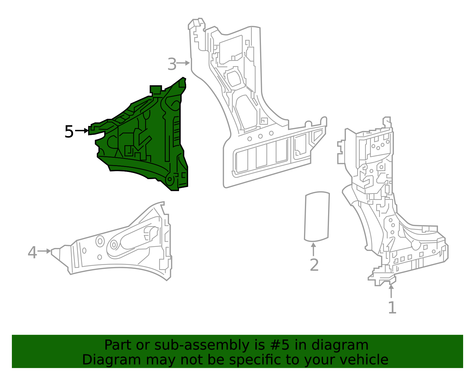 Genuine Toyota Side Panel part# 61104-0R050 for 2019-2024 Toyota ...