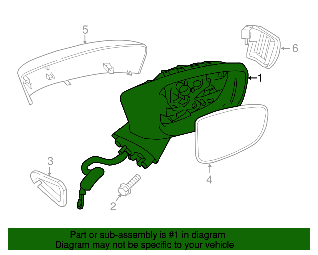 87908-WB006 - Mirror Outside Right - 2016-2018 Toyota | OEM Genuine ...