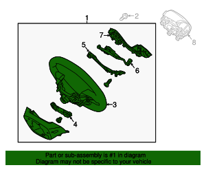 56100-F2000-TRY - Steering Wheel 2017-2018 Hyundai Elantra ...