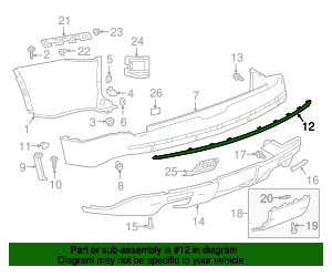 2018-2021 Chevrolet Traverse Exterior Bright Chrome Rear Bumper Fascia ...