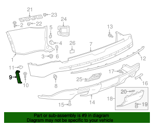 2018-2021 Chevrolet Traverse Rear Passenger Side Bumper Lower Fascia ...