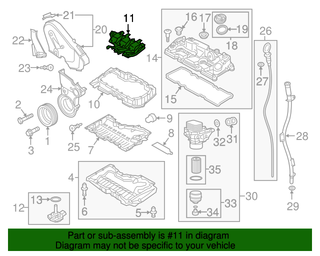 2015 Volkswagen Engine Oil Pan Baffle 04L-103-623-F | OEM Parts Online