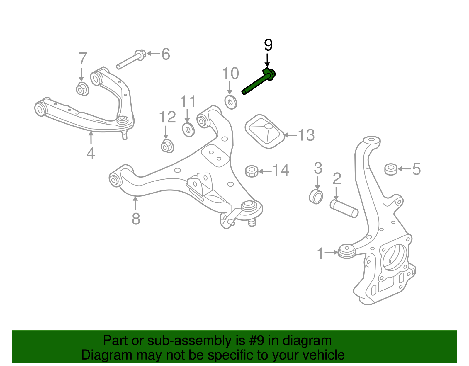 2017-2020 Nissan TITAN XD Lower Control Arm Pin 54580-EZ50A | Melloy ...