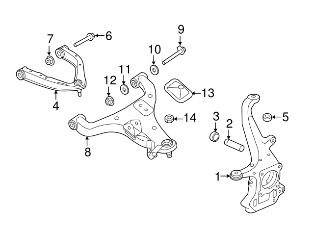 2017-2020 Nissan Titan XD Lower Control Arm Pin 54580-EZ50A | QuirkParts