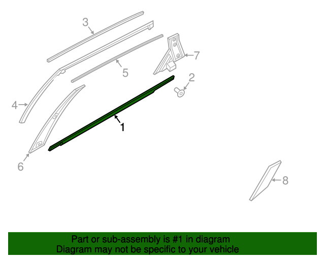 83210-D4000 - Belt Weather-Strip 2016-2020 Kia Optima | Kia.Parts Store