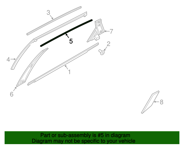 2016-2020 Kia Optima Upper Molding - Driver's Side (LH) 83135-D4000 ...
