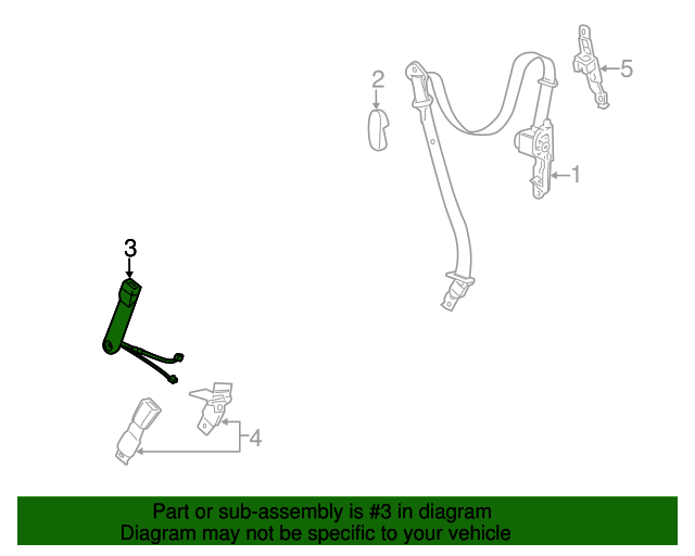 2007-2014 GM Ebony Driver Seat Belt with Buckle 19121537 | OEM Parts Online