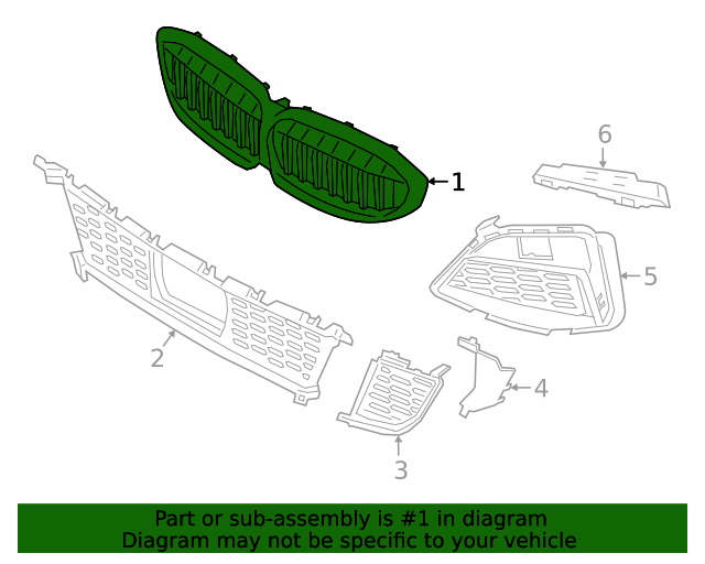 Genuine BMW 51-13-8-075-665 | Upper Grille | FREE Shipping on Most ...