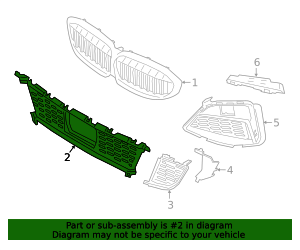 51118069367 - 2019-2021 BMW Lower Grille (51-11-8-069-367) | BMW of ...