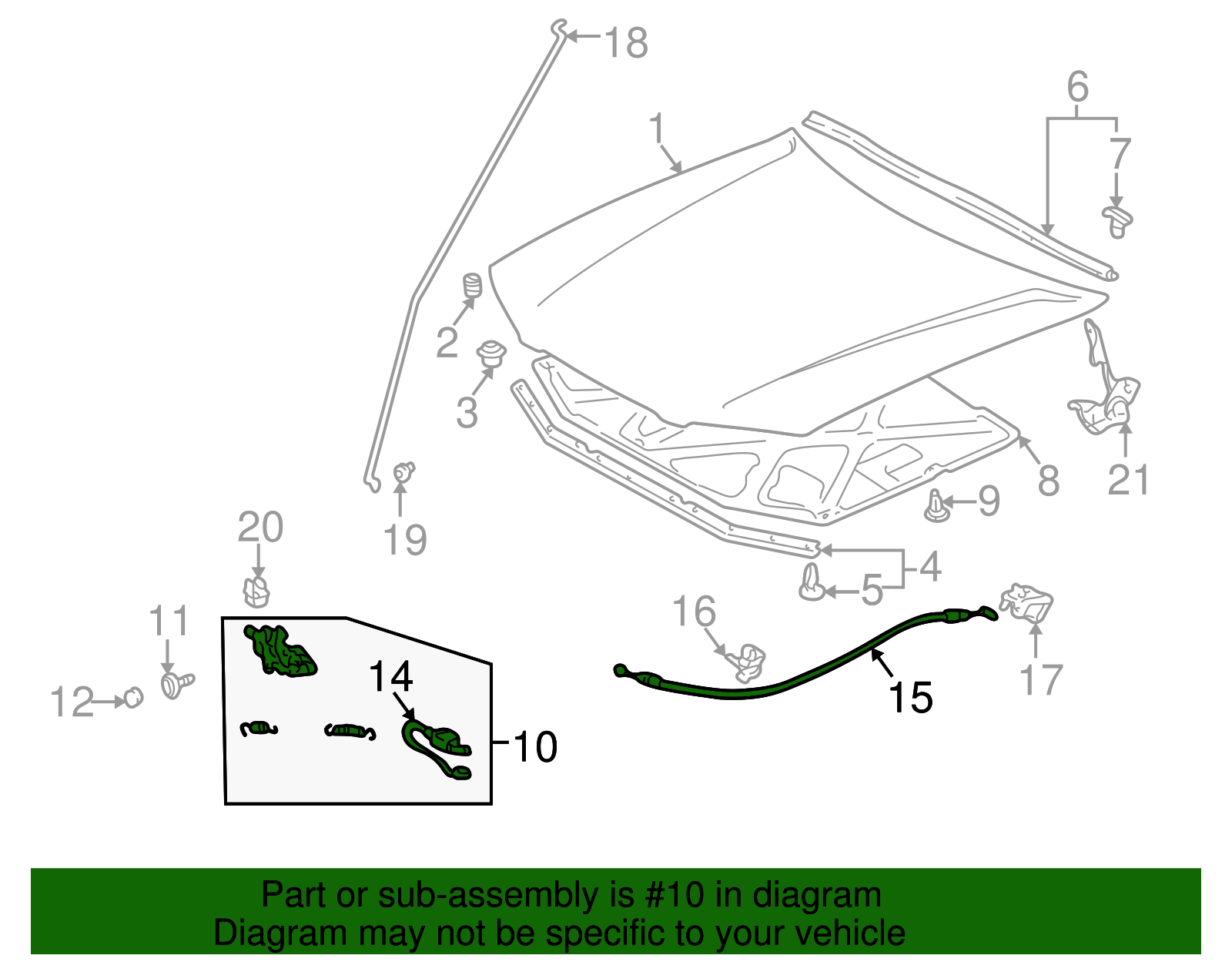 53510-AA010 - 1997-2001 Toyota Camry - Latch Assembly | Sparks Parts