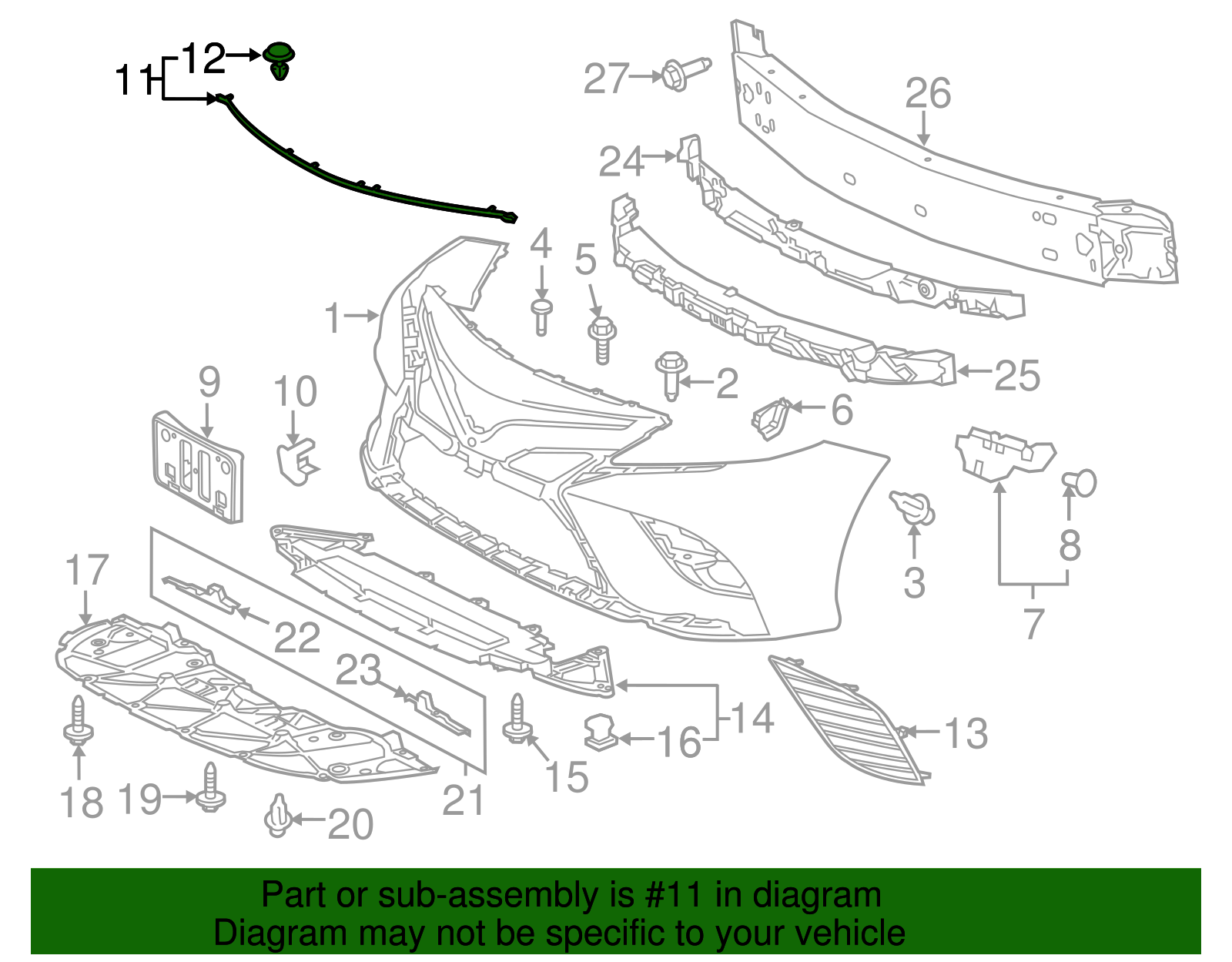 Genuine Toyota Front Weather-Strip part# 53395-06120 for 2018-2024 ...