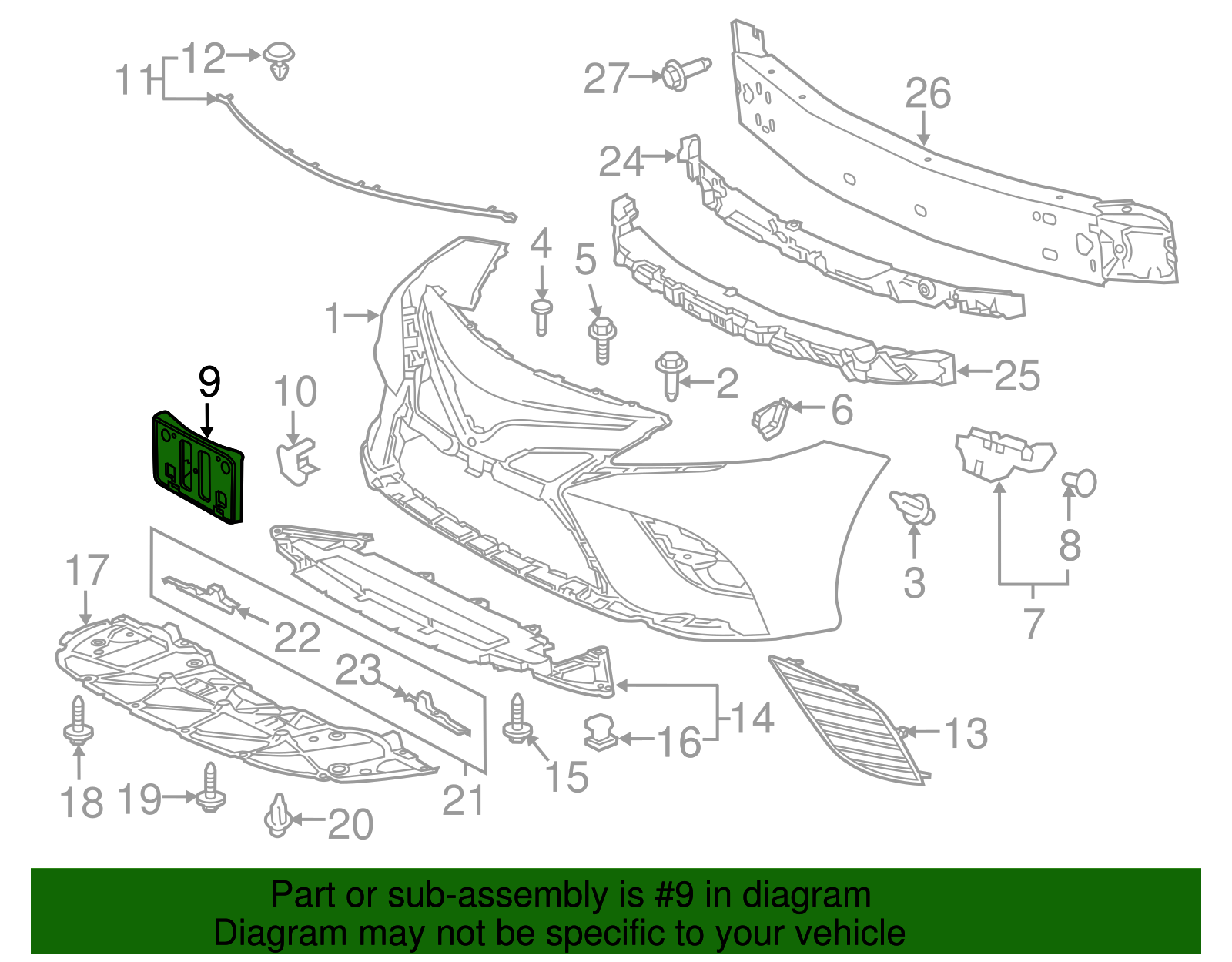 2021-2024 Toyota Camry License Bracket 75101-06110 | Toyota Parts Center