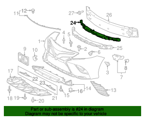 52614-06010 - Bumper Impact Absorber (Front) - 2018-2023 Toyota Camry ...
