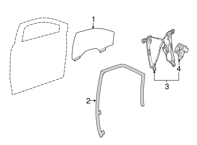 23257823 - Front Passenger Side Power Window Regulator with Motor 2010 ...