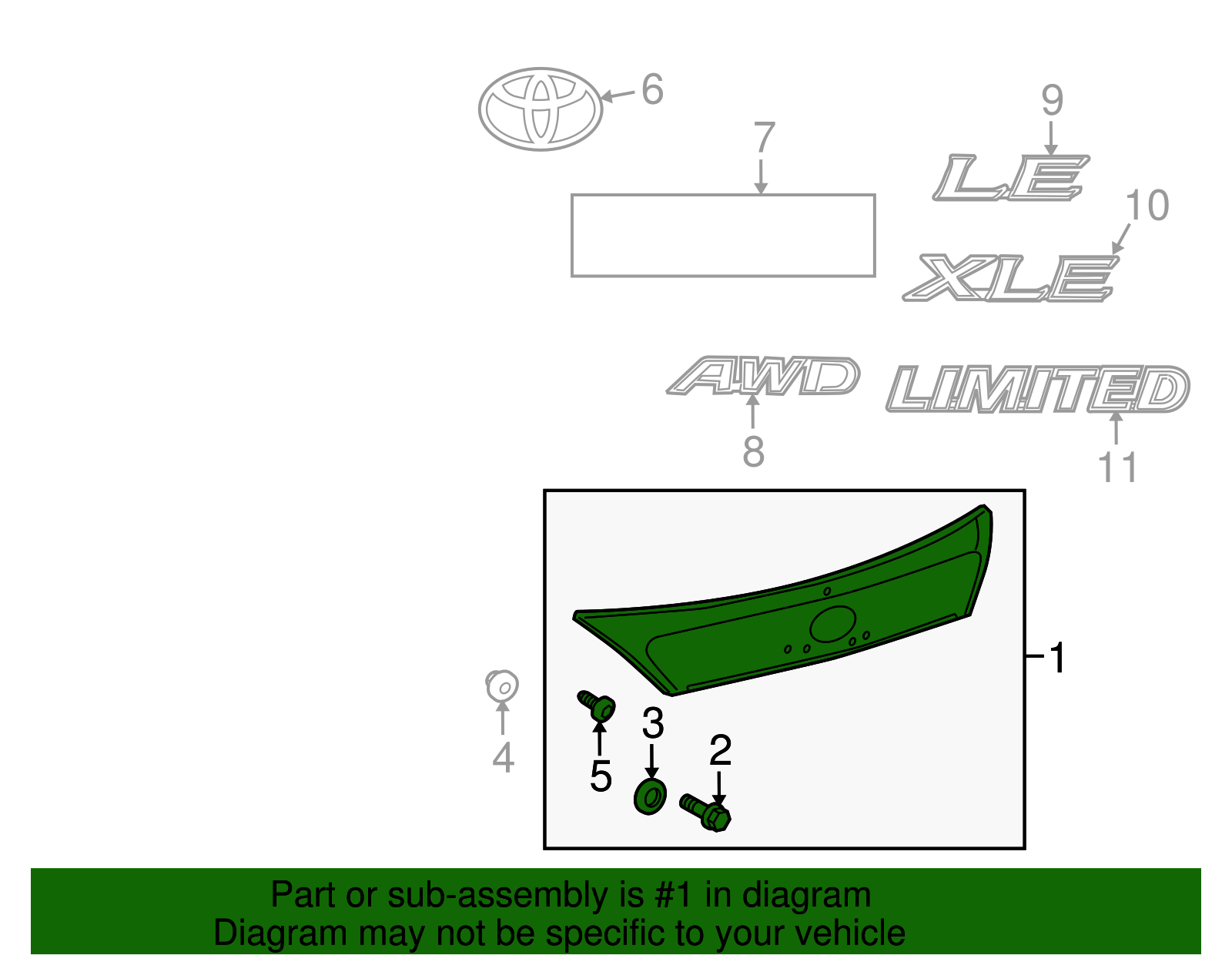 76801-0T050-B1 - Molding 2009-2015 Toyota Venza | Fred Haas Toyota Parts