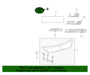 75311-AA040 - Emblem - 2004-2015 Toyota | Toyota Parts Delivered