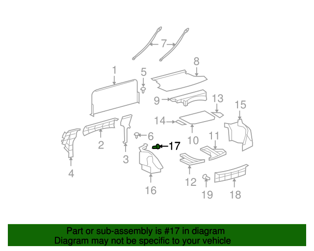 2007-2014 Toyota Tail Panel Trim Clip 90467-08186-B4 | Toyota Parts Center