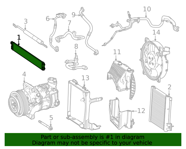 177-500-41-00 - Condenser Assembly 2020-2023 Mercedes-Benz | Mercedes-Benz USA Parts