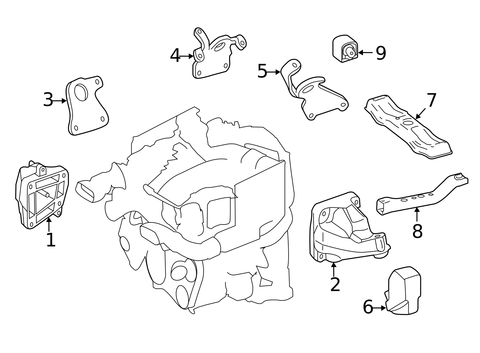 2010-2022 Mercedes-Benz Engine Bracket 642-223-20-04 | Mercedes-Benz Parts