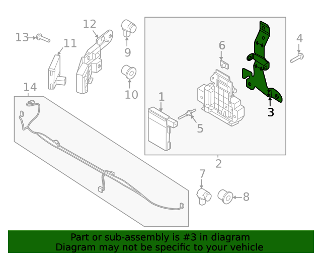 2021-2024 Ford Cruise Control Distance Sensor Bracket ML3Z-14C022-B ...