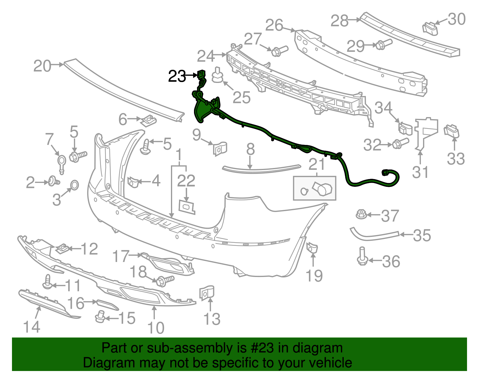 84004713 - Rear Object Alarm Sensor Wiring Harness GM 2013-2017 Buick ...