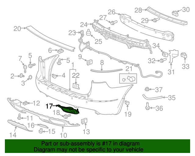 2013-2017 Buick Enclave Passenger Side Bumper Tail Pipe Bezel 22758248 ...