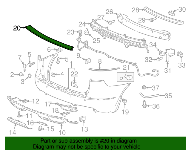 2013-2017 Buick Enclave Rear Bumper Step Pad 20983444 GM ...