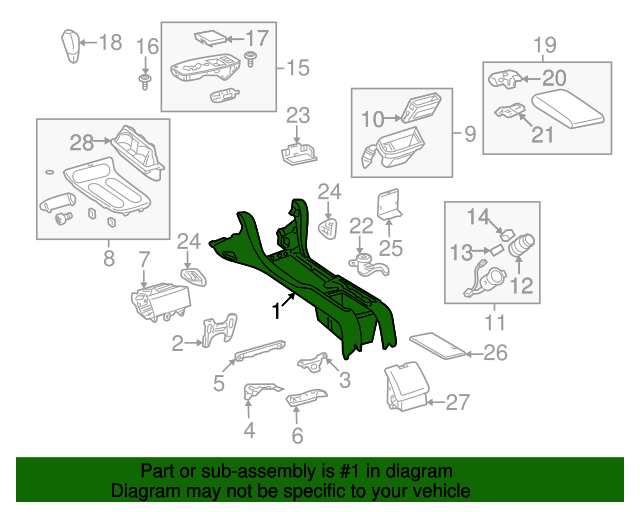 2002-2004 Lexus SC430 Console Assembly 58801-24060-E0 | OEM Parts Online