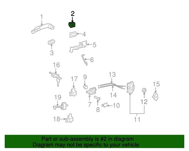 2011-2013 Toyota FJ Cruiser Handle Cover 69217-35040-B1 | Toyota Parts